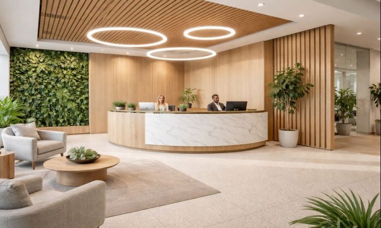 Modern Reception Area Designs for Offices | Arome Homes
